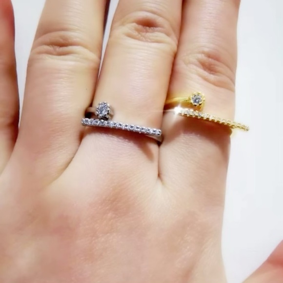 Jewelry | 925 Sterling Silver Zircon Diamond Adjustable Ring | Poshmark